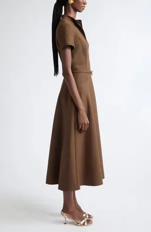 Oscar De La Renta Belted Midi Polo Dress