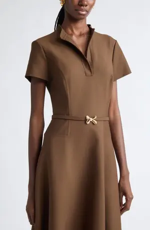 Oscar De La Renta Belted Midi Polo Dress