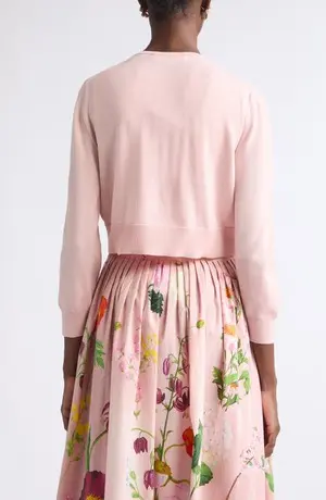 Oscar De La Renta Embroidered Wool Cardigan