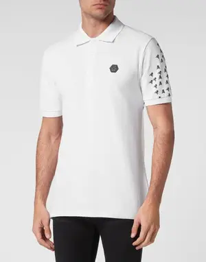 Philipp Plein Slim Fit Polo Shirt Ss Skull&amp;bones - White