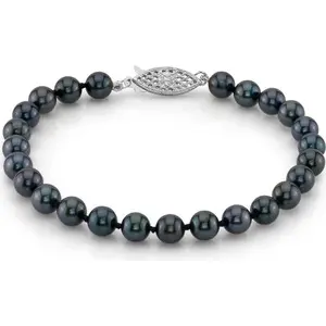 The Pearl Source Akoya Pearl Bracelet - Black Pearls