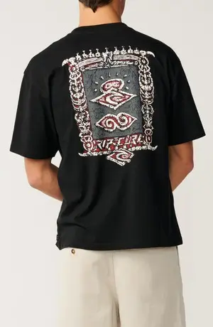 Rip Curl Disorder Yard Cotton Graphic T-shirt - Black