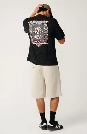 Rip Curl Disorder Yard Cotton Graphic T-shirt - Black