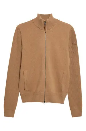 Moncler Wool & Cashmere Zip Cardigan - Teak