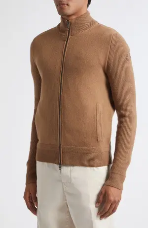 Moncler Wool & Cashmere Zip Cardigan