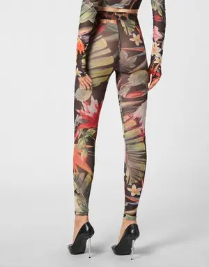 Philipp Plein Flare Trousers Flowers