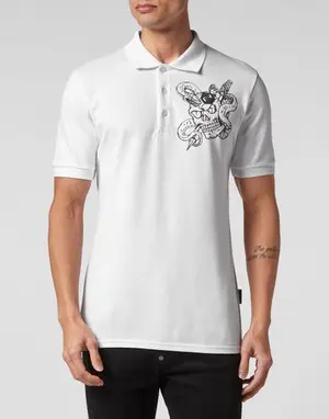 Philipp Plein Polo Shirt Snake - White