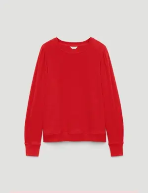 HUSH Emily Puff Sleeve Relaxed Top - True Red