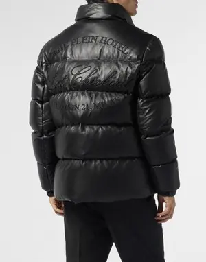 Philipp Plein Leather Puffer Jacket Late Checkout
