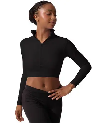 CAPEZIO Turtleneck Long Sleeve Top - Black