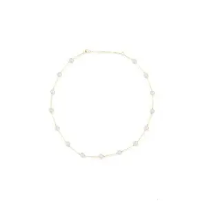 CAMPBELL + CHARLOTTE Found Cabochon Station Necklace - Rainbow Moonstone