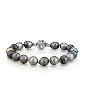 The Pearl Source Tahitian South Sea Multicolor Drop Pearl Bracelet - Multicolor Pearls