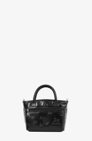 CAVALINHO Cavalo Lusitano 572 Embossed Leather Mini Handbag - Black