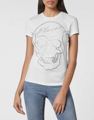 Philipp Plein Embellished Skull T-shirt - White