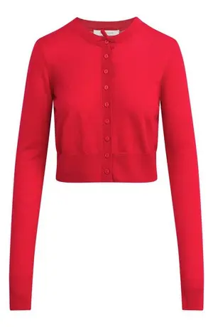 FAVORITE DAUGHTER The Curtsey Wool Cardigan - Crimson