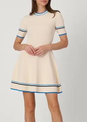 Shoshanna Contrast Border Knit Mini Dress