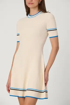 Shoshanna Contrast Border Knit Mini Dress
