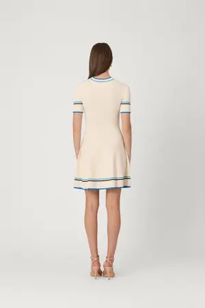Shoshanna Contrast Border Knit Mini Dress