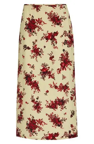JIL SANDER Floral Print Midi Skirt