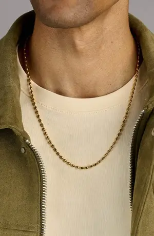 NIALAYA JEWELRY Gold Beaded Chain Necklace