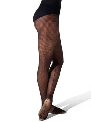 CAPEZIO Classic Fishnet Tights With Back Seam - Black