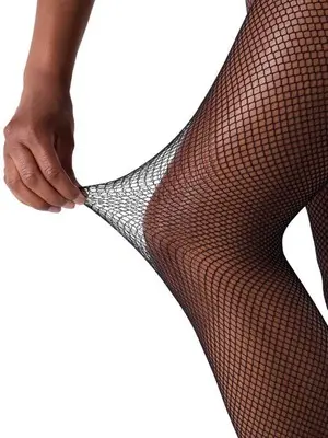CAPEZIO Classic Fishnet Tights With Back Seam - Black