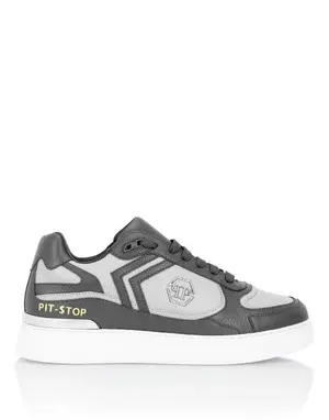Philipp Plein Low Top Sneakers In Deer Leather - Darkgrey