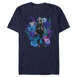 DESCENDANTS Floral Chloe Portrait Short Sleeve Graphic T-shirt - Navy Blue