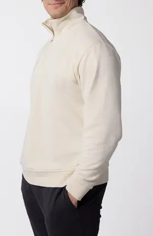 CENTERLINE ATHLETICS Active Lifestyle You Know You Play Quarter Zip Sweatshirt - Ivory