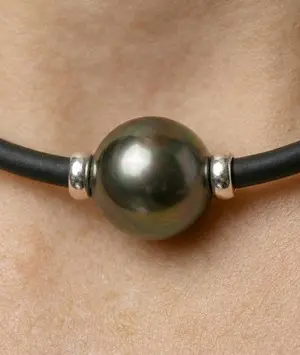 The Pearl Source Tahitian Pearl Necklace On Rubber Cord