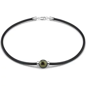 The Pearl Source Tahitian Pearl Necklace On Rubber Cord