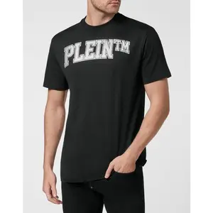 Philipp Plein T-shirt Round Neck Ss With Crystals - Black/white
