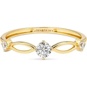 DEVATA 14k Love Knot Ring With Cubic Zirconia