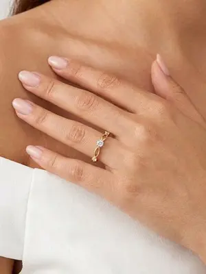 DEVATA 14k Love Knot Ring With Cubic Zirconia