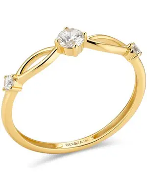 DEVATA 14k Love Knot Ring With Cubic Zirconia