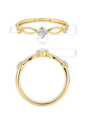 DEVATA 14k Love Knot Ring With Cubic Zirconia