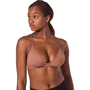 CAPEZIO Deep Neck Clear Back Bra - Dark Brown
