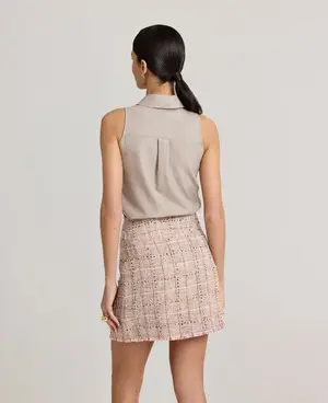 REALLY WILD CLOTHING Cece Boucle Check Mini Skirt
