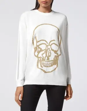 Philipp Plein Pullover Round Neck - White