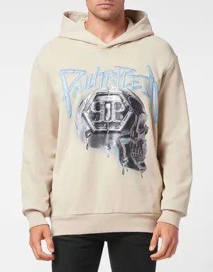 Philipp Plein Hooded Sweatshirt Skull - Beige