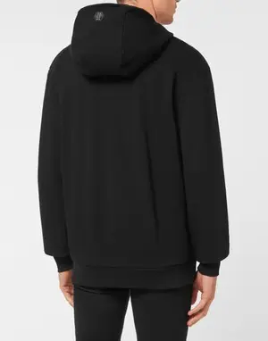 Philipp Plein Hooded Sweatshirt With Skull Graphic - Black