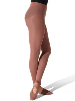CAPEZIO Ultra Soft Self Knit Waistband Transition Tights - Dark Brown