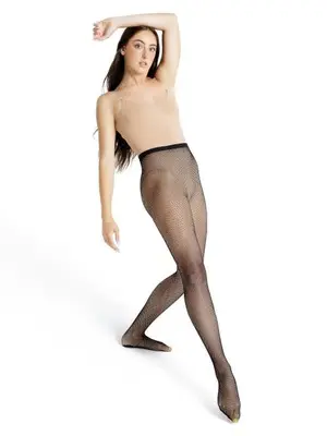 CAPEZIO Professional Fishnet Seamless Tights - Black