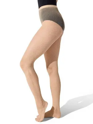 CAPEZIO Professional Fishnet Seamless Tights - Dark Beige