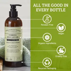 PHARMACOPIA NATURAL BODYCARE Verbena Body Lotionbalancing Aromatherapy
