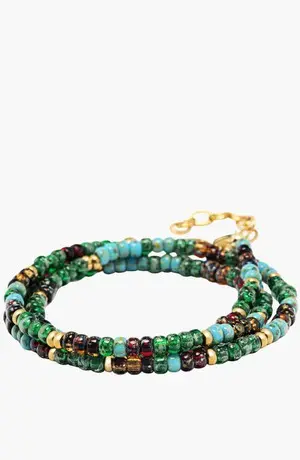 NIALAYA JEWELRY Miyuki Wrap Bracelet - Green