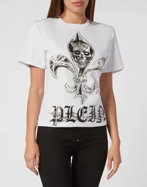 Philipp Plein Embellished Cotton T-shirt - White