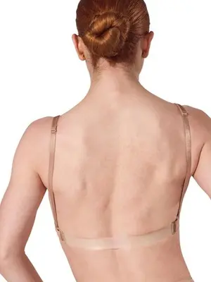 CAPEZIO Seamless Clear Back Bra - Dark Beige