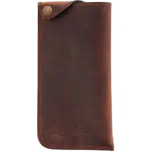 Trafalgar Doyle Horse Leather Snap Closure Glass Case - Tan