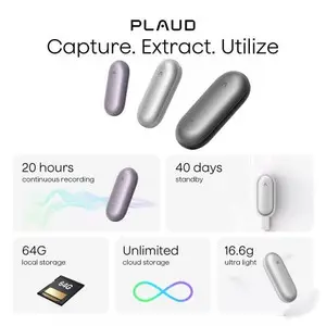 PLAUD Notepin Voice Recorder - Lunar Silver